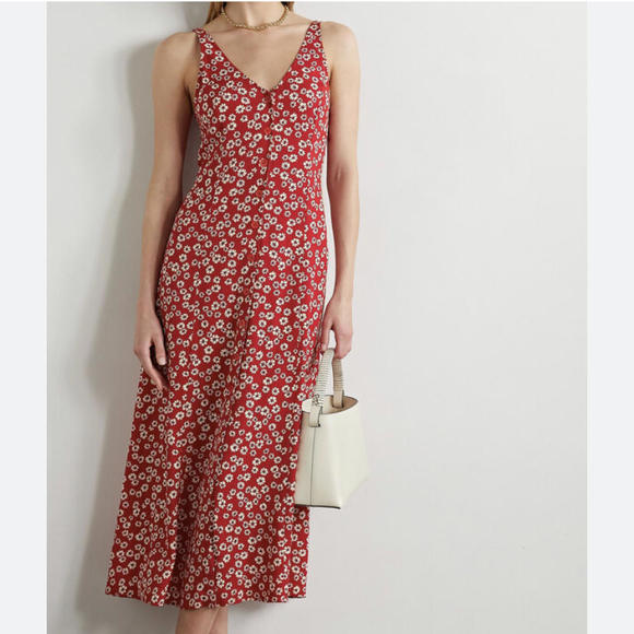 Reformation | Dresses | Reformation Red Floral Luke Maxi Dress | Poshmark